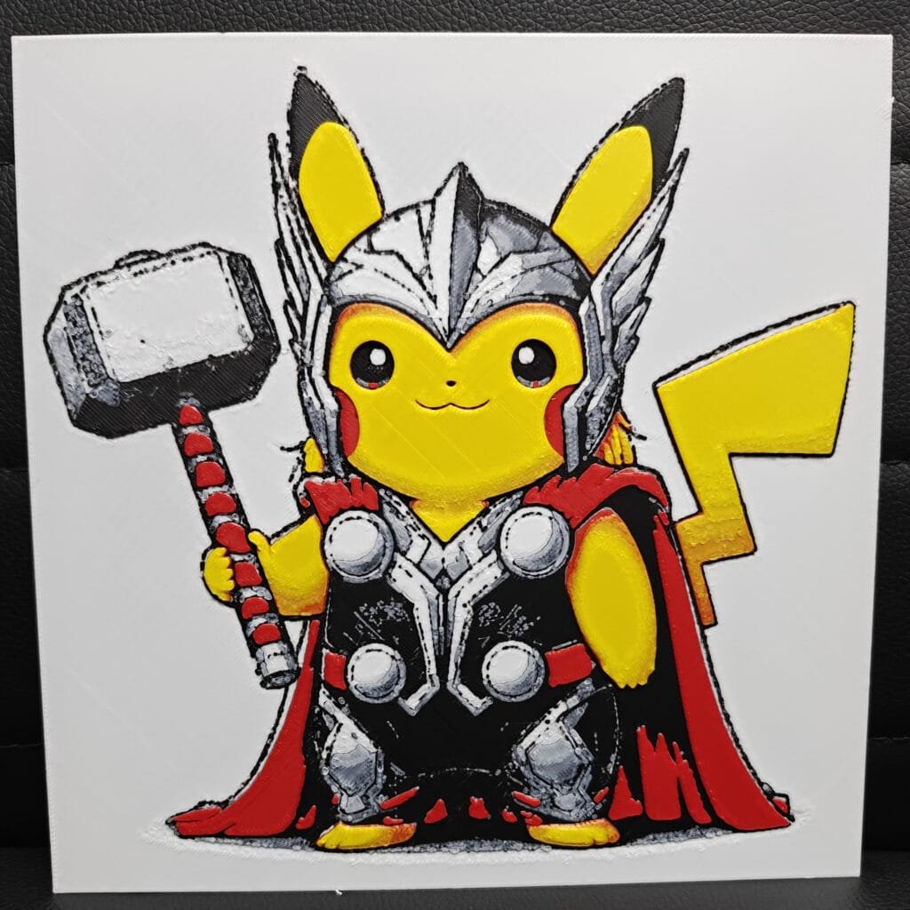 Thunder God Pikachu HueForge Art - Evergreen Layers